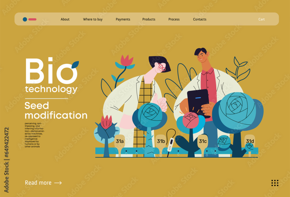 Bio Technology, Seed Modification -modern flat vector concept ...