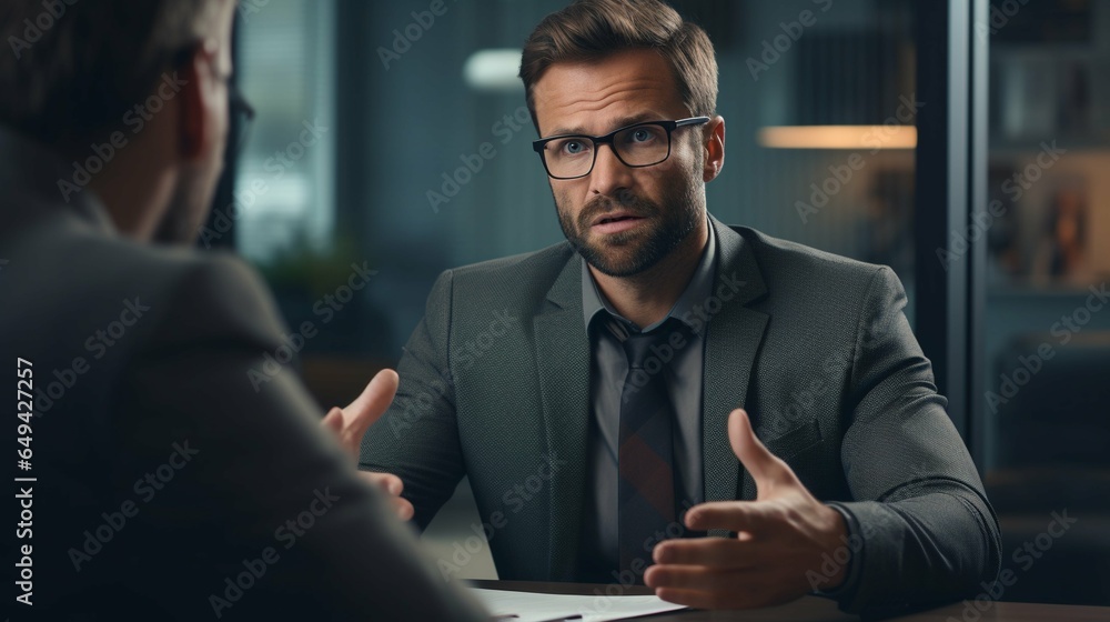 Professional Interview, Office Scene as an Interviewer Asks a New ...