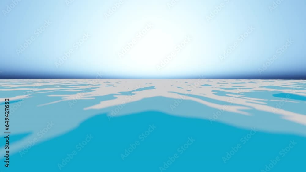 Water caustic background. Pure, clean blue water in the pool. 3D ...