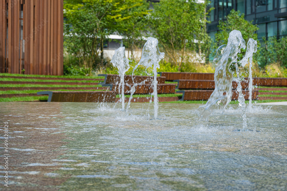 Fountain Water Texture Background, Falling Fresh Fountain Jets ...