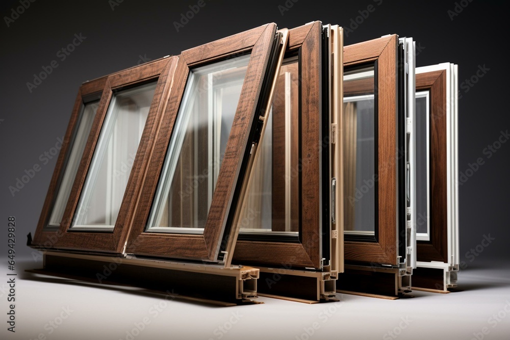 Windows with insulated frames and double/triple glazing. Generative AI ...