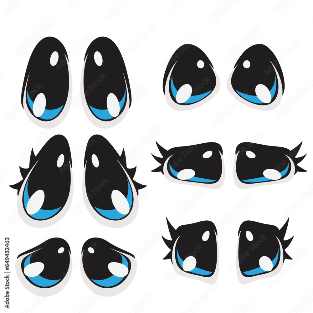 Cute cartoon blue eyes vector cartoon illustration Stock Vector | Adobe ...