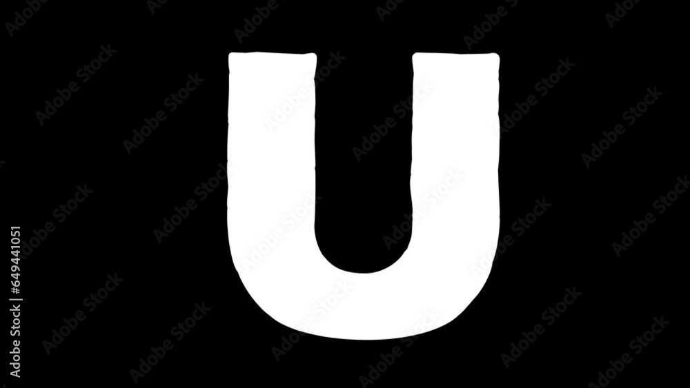U letter big forming cartoon animation. Compatibile part of alphabet ...