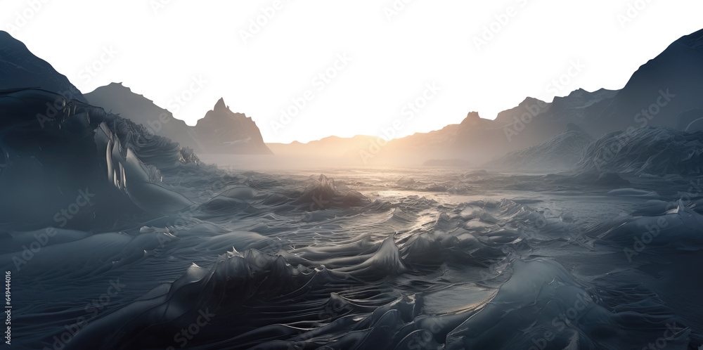 sub zero frozen planet landscape terrain. transparent PNG background ...