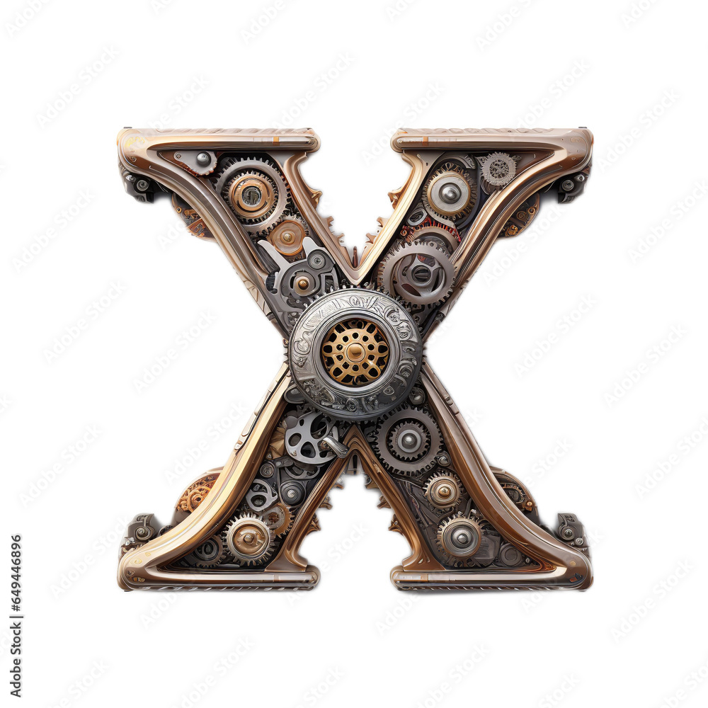Stylized letter X, with steampunk ornaments, cinematic lighting ...