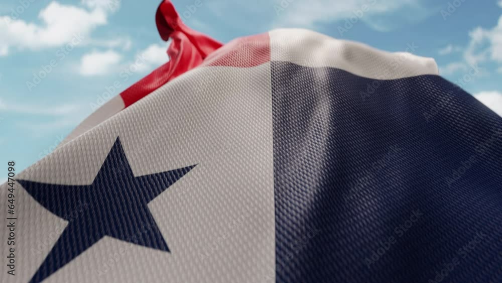 Wavy flag of Panama blowing in the wind in slow motion. Waving official ...