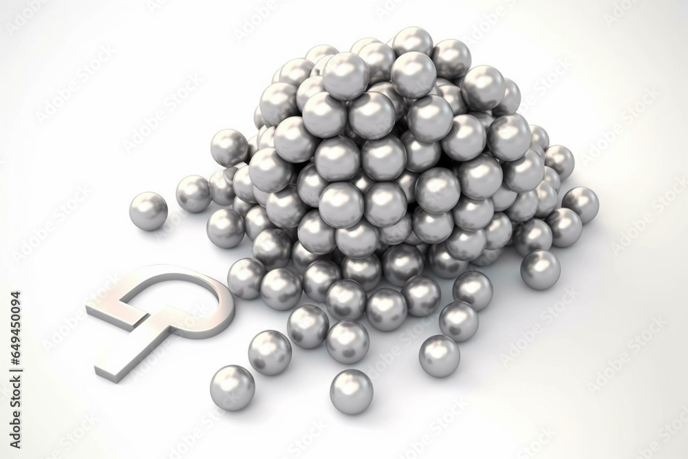 Technetium and phosphorus on white background, with atomic number and ...