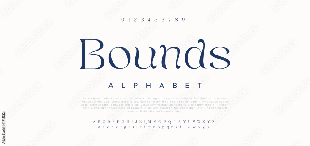 Bound Abstract Fashion font alphabet. Minimal modern urban fonts for ...