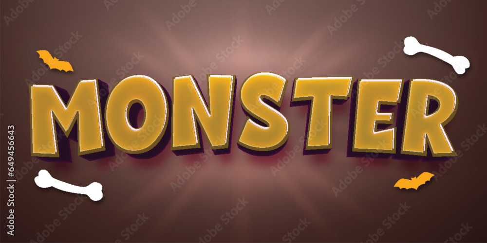 Monster editable text effect template, Monster text effect editable ...