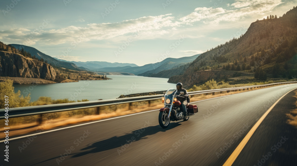 Motorcycle, scenic highway, ride, road, journey, adventure, travel ...