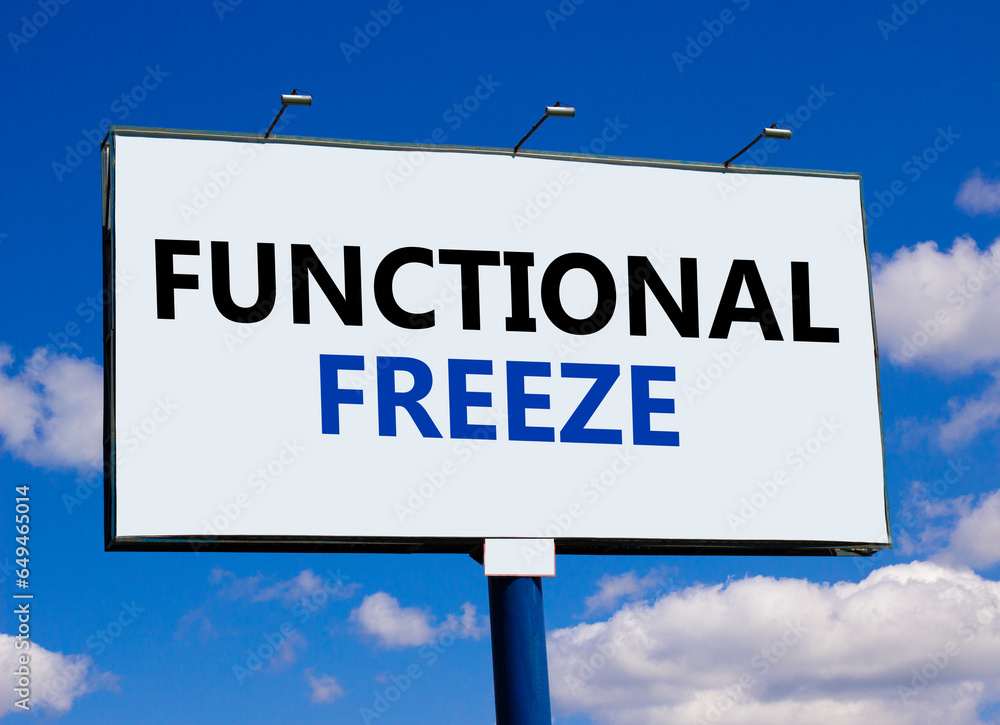 Functional freeze symbol. Concept words Functional freeze on beautiful ...