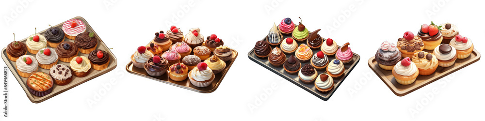 Tray with Cakes clipart collection, vector, icons isolated on ...