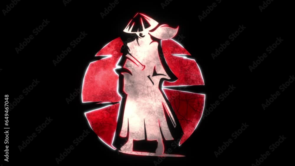Samurai Warrior Animated Logo - Loop Graphic Element Overlay Stock ビデオ ...
