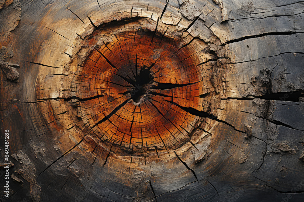 Old wooden texture background: Thick tree bark peeling off, revealing ...