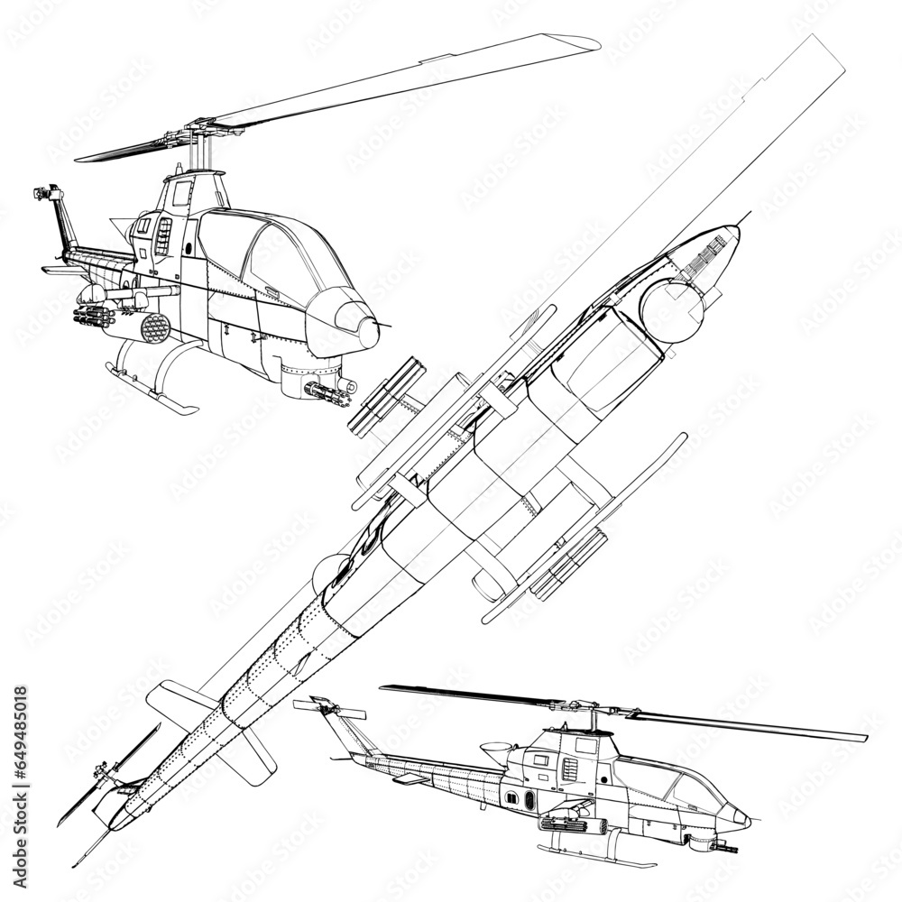 Military Helicopter Vector. Illustration Isolated On White Background ...