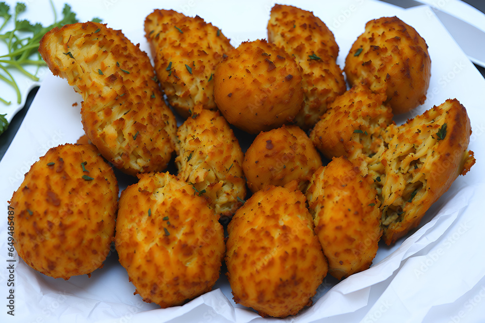 Delicious snacks from a snack bar, snacks from a bar that are tasty on ...