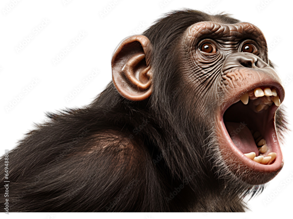 Chimpanzee Chatter, No Background, Transparent Stock Illustration ...