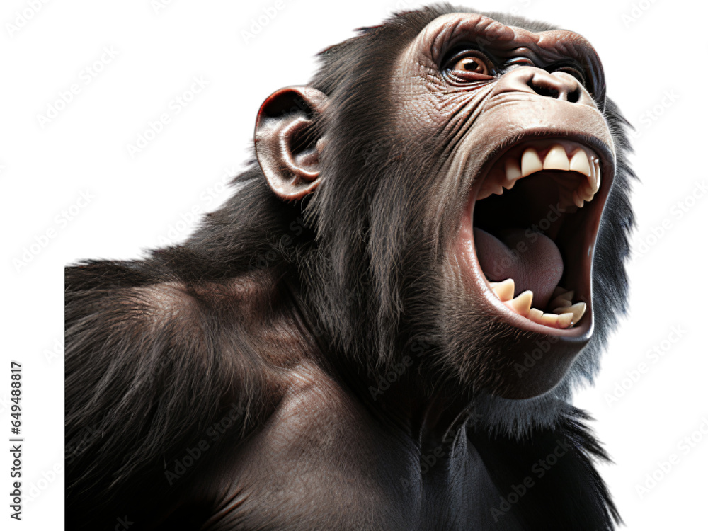Chimpanzee Chatter, No Background, Transparent Stock Illustration ...
