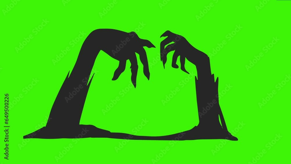 Cartoon Monster Hand Animation on Green Screen with Chroma Key ...