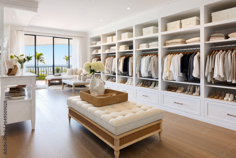 Transformed into a spacious and elegant coastal beach-inspired walk-in ...