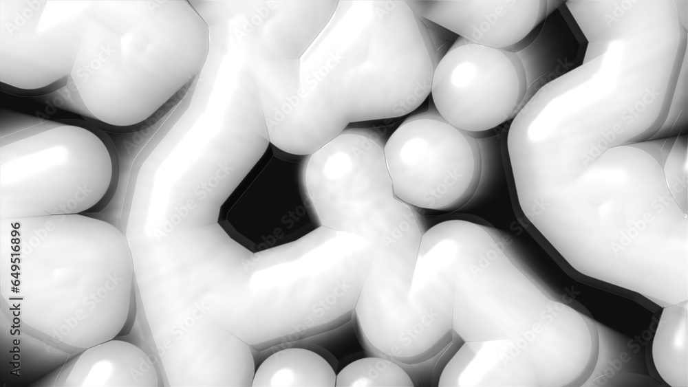 Flashing moving pattern of 3d liquid. Motion. 3d molecular fluid parts ...