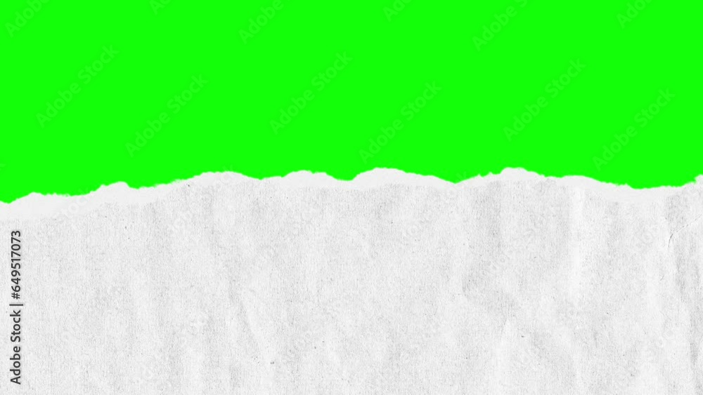 White crumpled Paper Ripping Animation on green screen Background vídeo ...