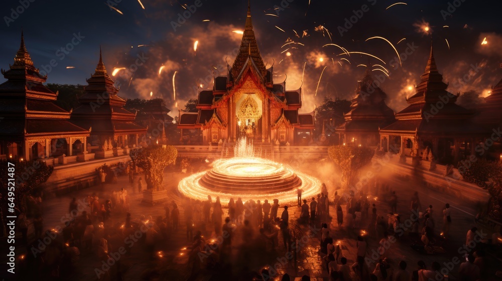 Thailand festival celebrating with night sky background. Stock Photo ...