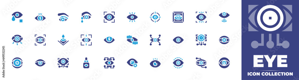 Eye icon collection. Duotone color. Vector and transparent illustration ...