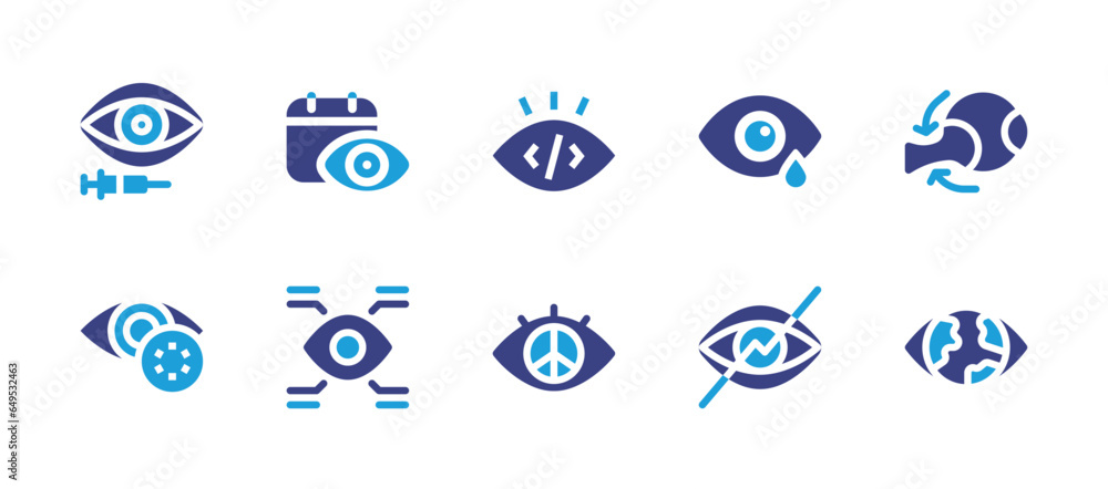 Eye icon set. Duotone color. Vector illustration. Containing tear, eye ...