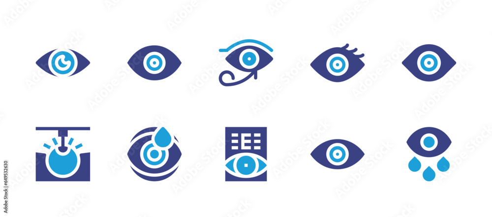 Eye icon set. Duotone color. Vector illustration. Containing eye color ...