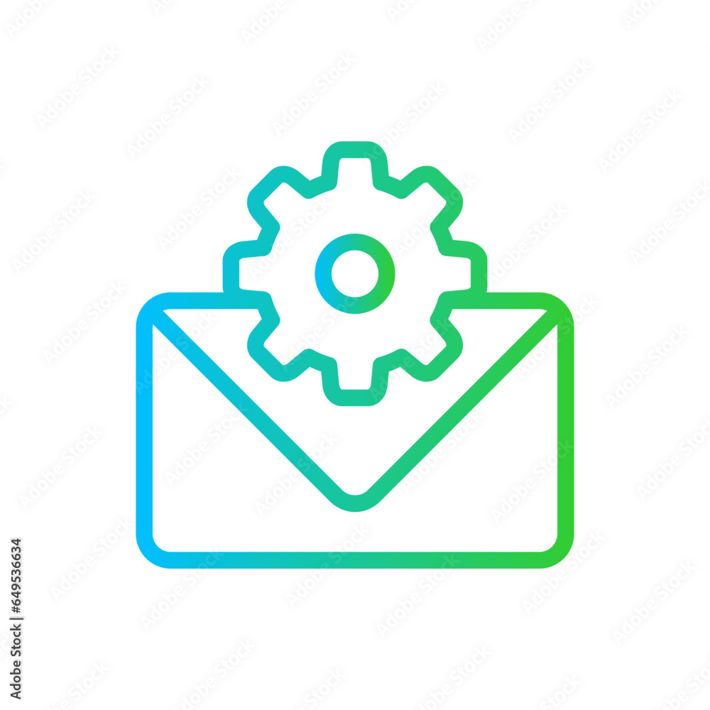Project message project management icon with blue and green gradient ...