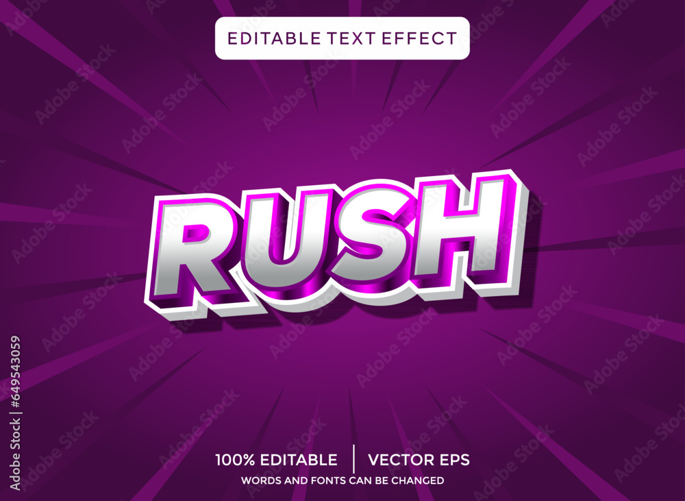 Poster rush 3D text effect template – Wall Art | UkPosters