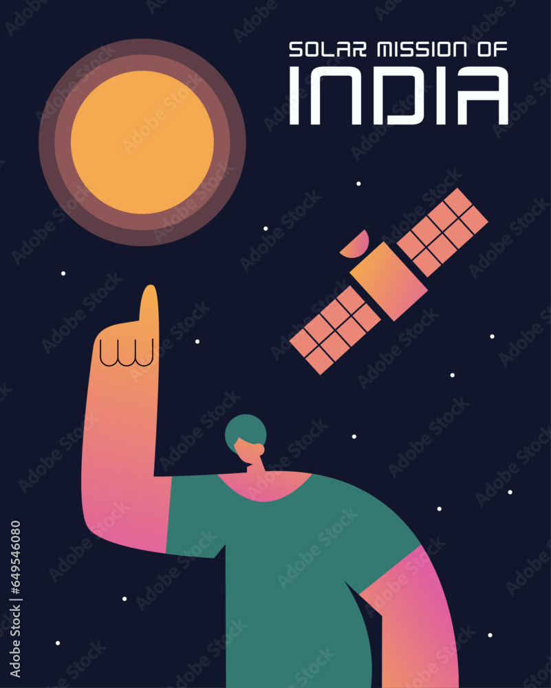 The rocket spaceship is heading towards Aditya. Indian guy points his ...