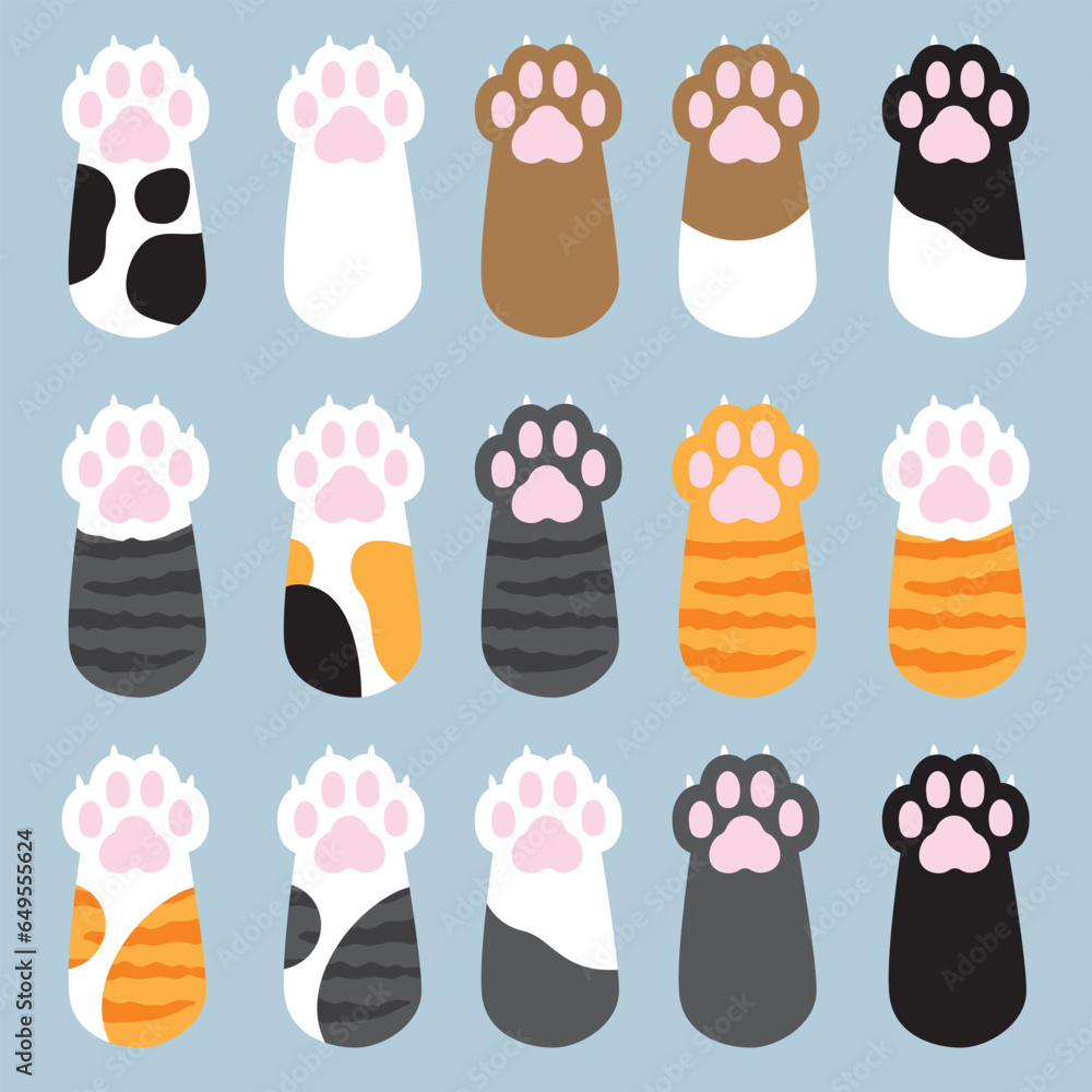 Cat's paw pattern, collection, creative print Screen printing, cut ...