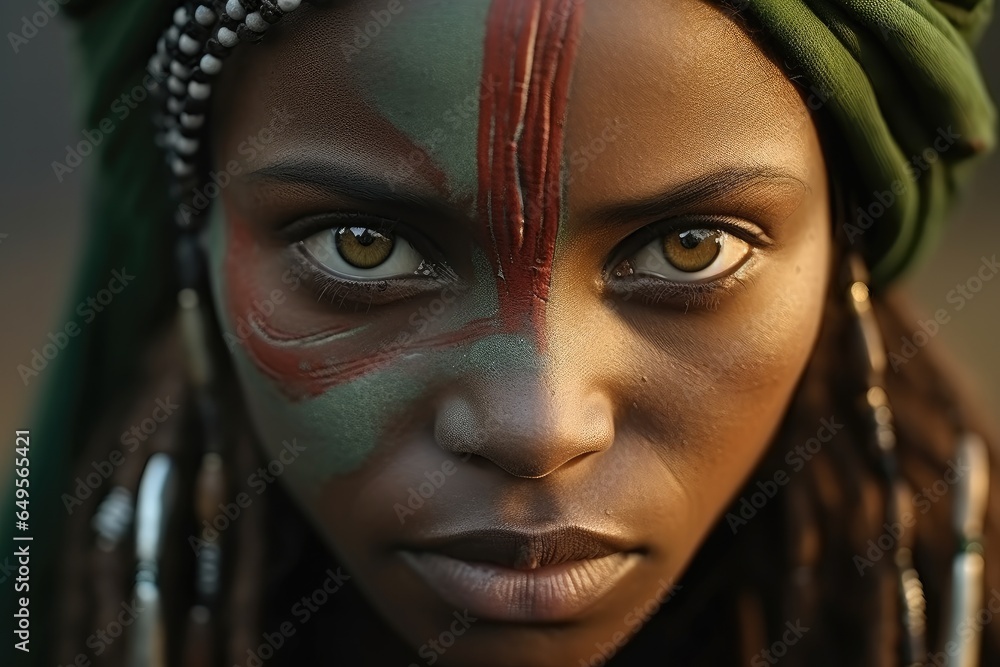 Native tribe woman, Portrait of a young beautiful African tribe woman ...
