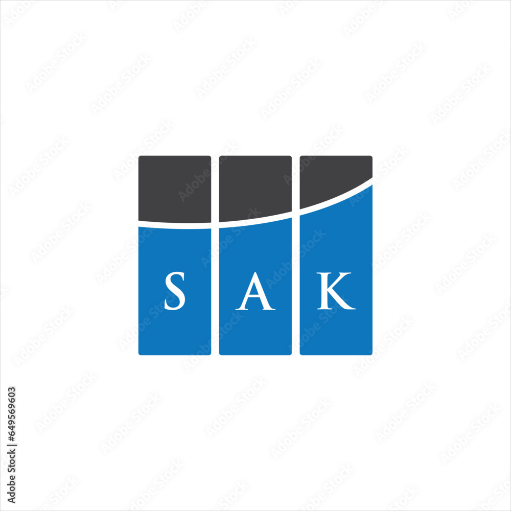SAK letter logo design on white background. SAK creative initials ...