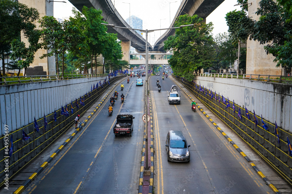 Jakarta - September 19, 2023 : The situation on Jalan Rasuna Said in ...