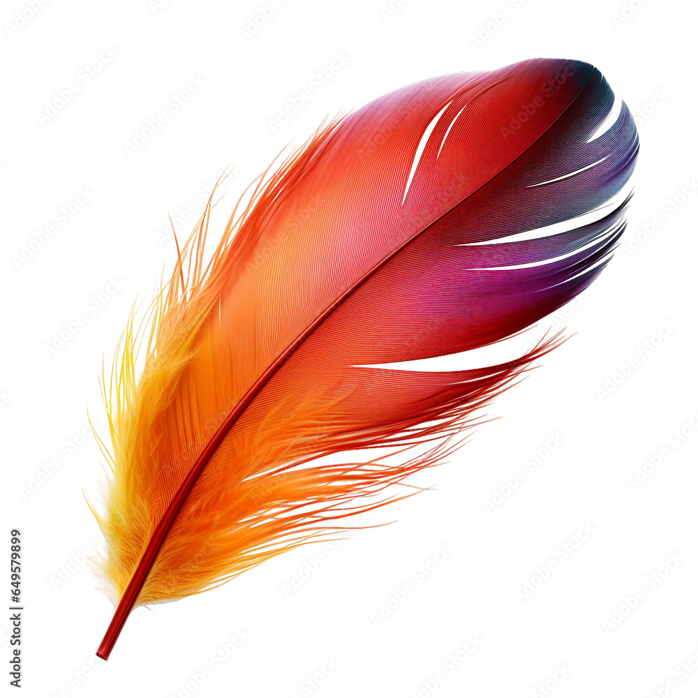 Phoenix Feather, transparent background, isolated image, generative AI ...
