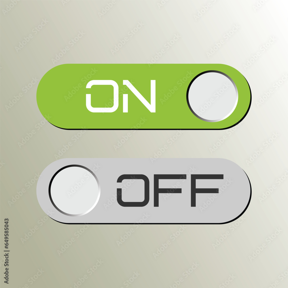 Introducing modern toggle switch buttons for devices: On and Off, with ...