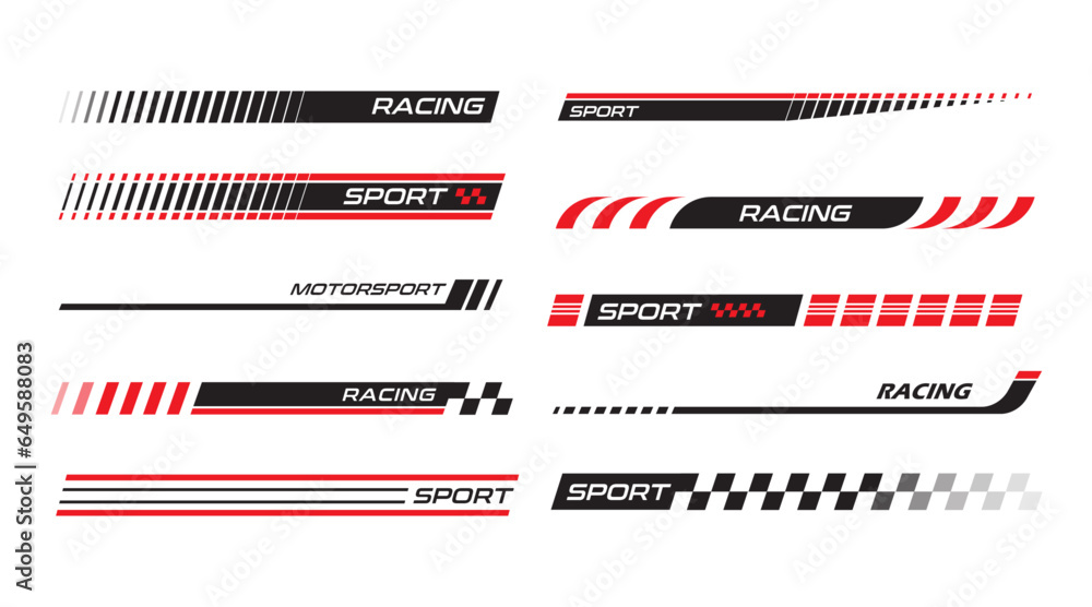 Sport racing stripes car stickers racing decals tuning race car ...