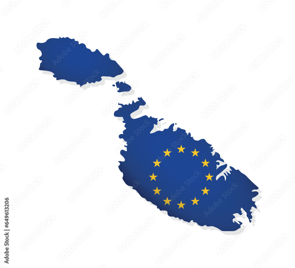 Vector illustration with isolated map of member of European Union ...