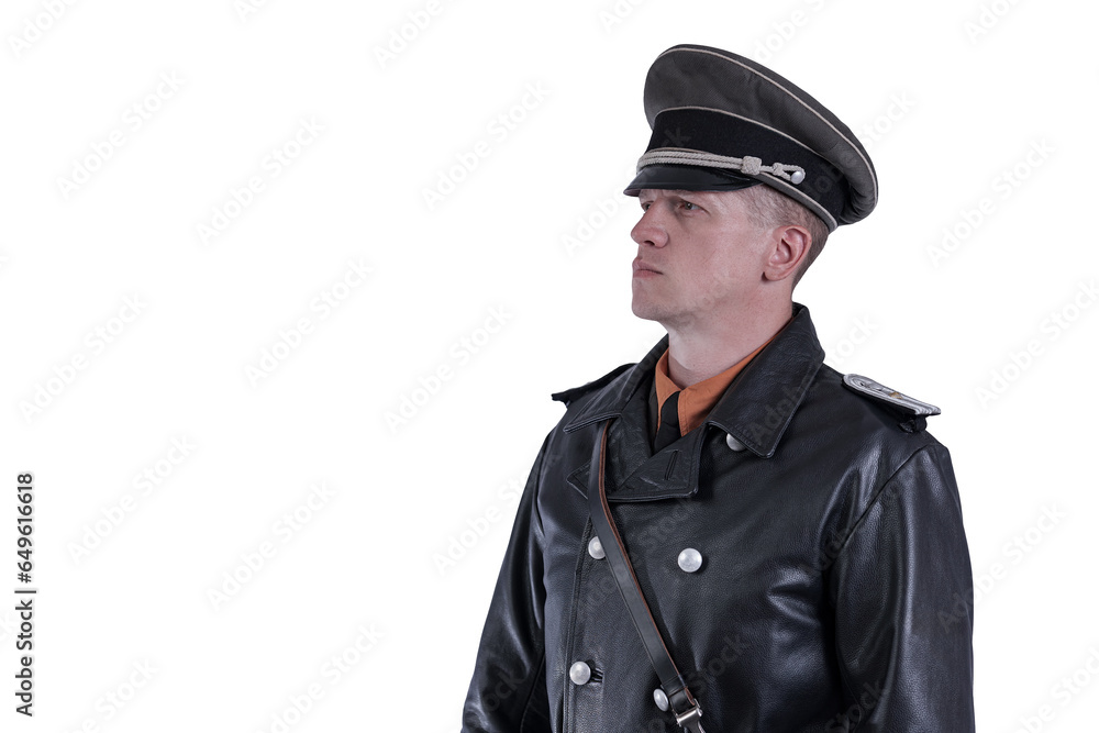 Male actor reenactor in historical uniform as an officer of the German ...