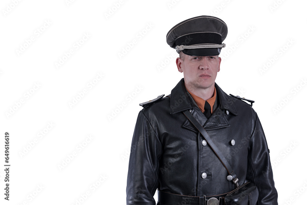 Male actor reenactor in historical uniform as an officer of the German ...