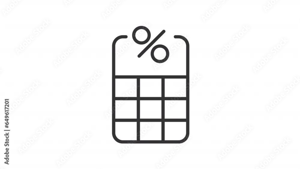 Interest calculation line animation. Pressing buttons on calculator ...