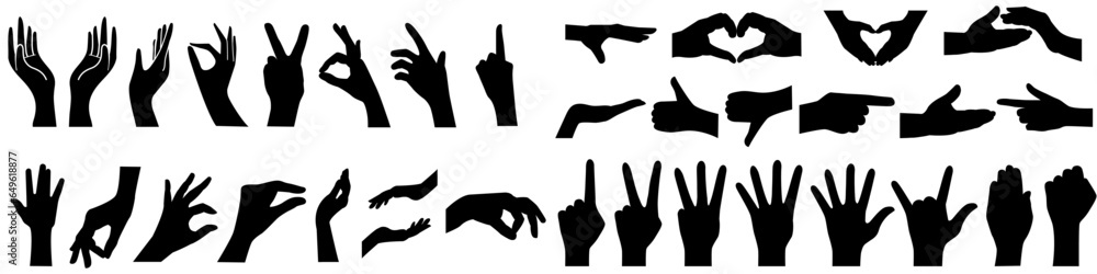 Hand symbol icon vector set. Hand illustration sign collection. Symbol ...