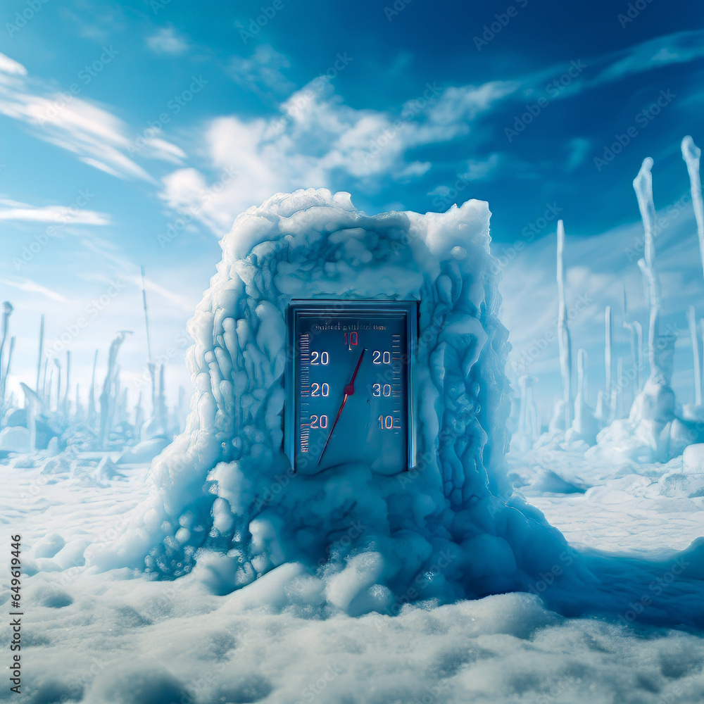 Temperature Absolute Zero. Generative AI. A digital rendering of a ...