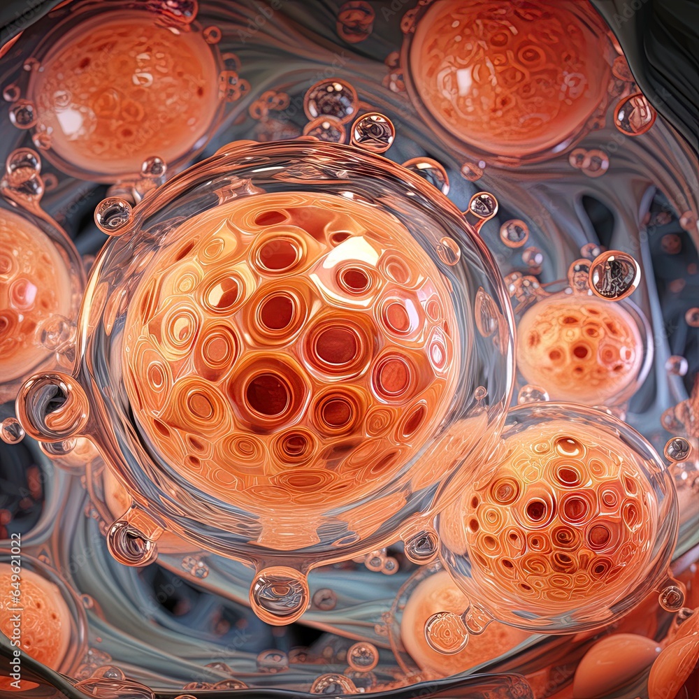 Human peripheral blood mononuclear cells (PBMC) cells under a ...