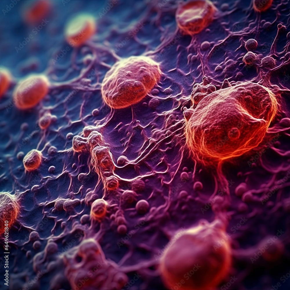 Human peripheral blood mononuclear cells (PBMC) cells under a ...