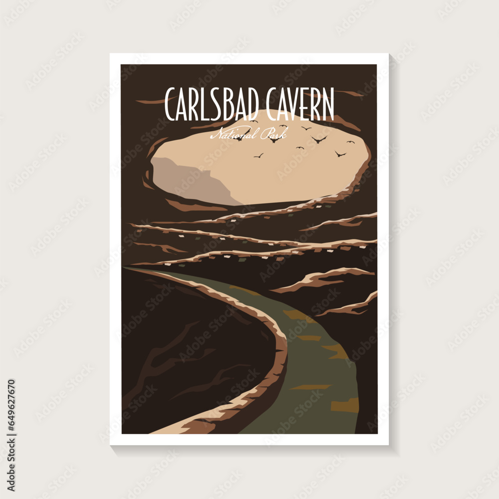 Carlsbad Caverns National Park poster vector illustration design, inner ...