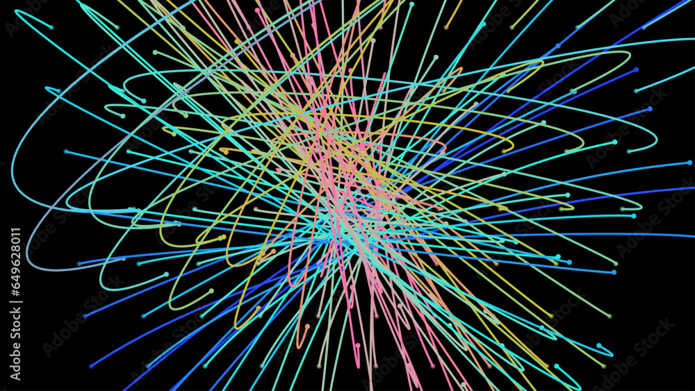 Crossing light beams. Energy flow Laser lines. Neon plexus knots ...